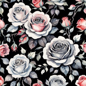 Roses Digital Papers, Vintage Rose Design Paper Pack, Botanical Digital ...