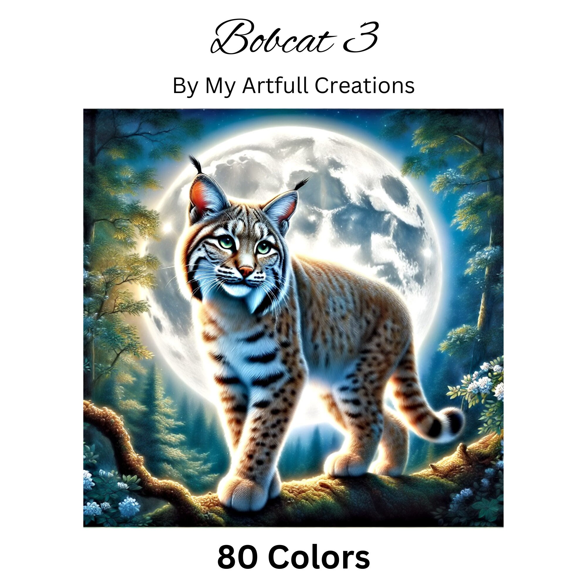 Bobcat 3, Printable Bobcat Cross Stitch Chart, Nature Cross Stitch ...