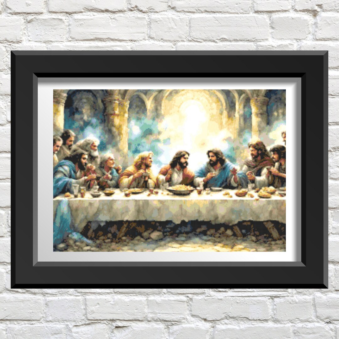 Watercolor Last Supper, Counted Cross Stitch Patterns Printable Chart ...