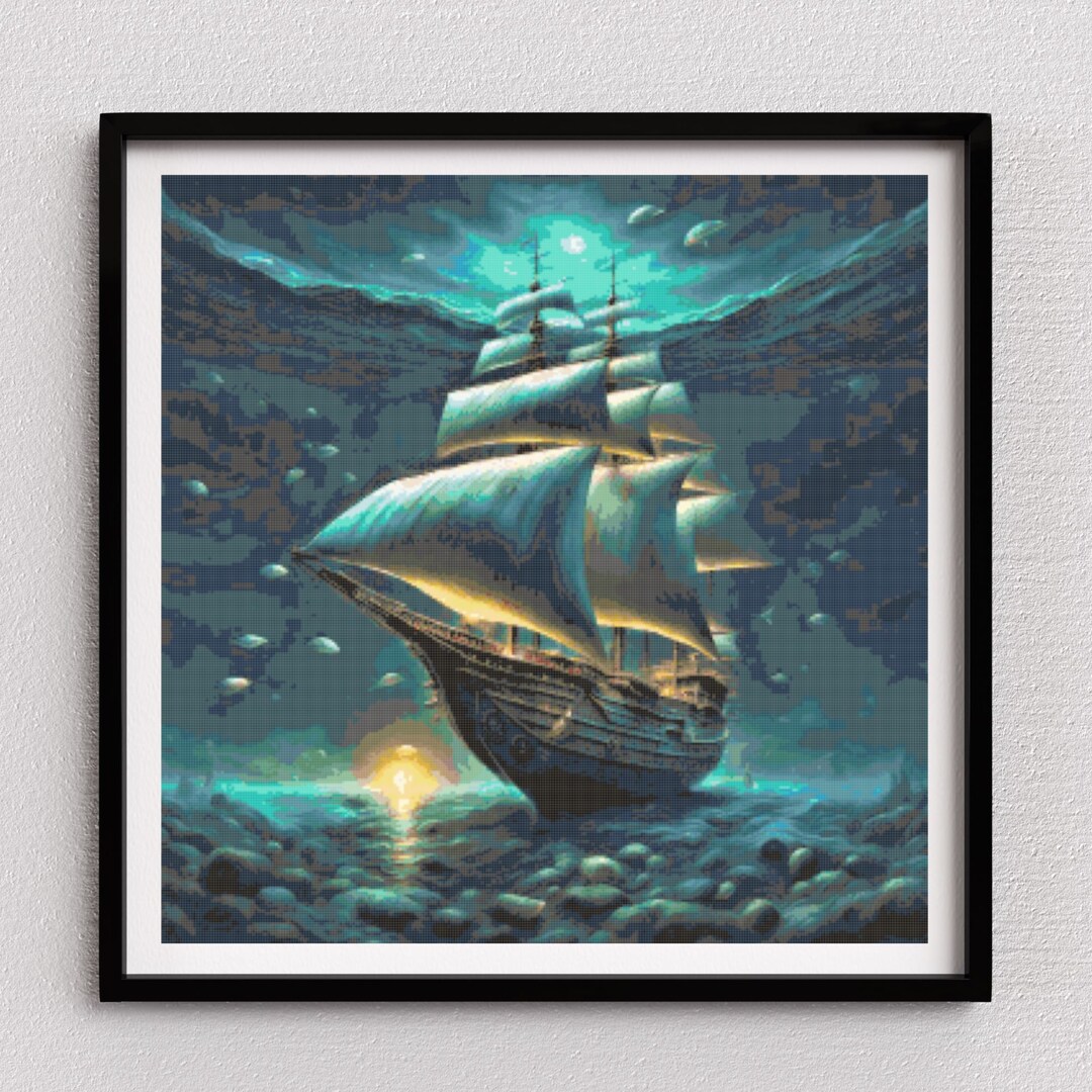 Sunken Ship 3, Counted Cross Stitch Patterns, Full Coverage, Printable ...
