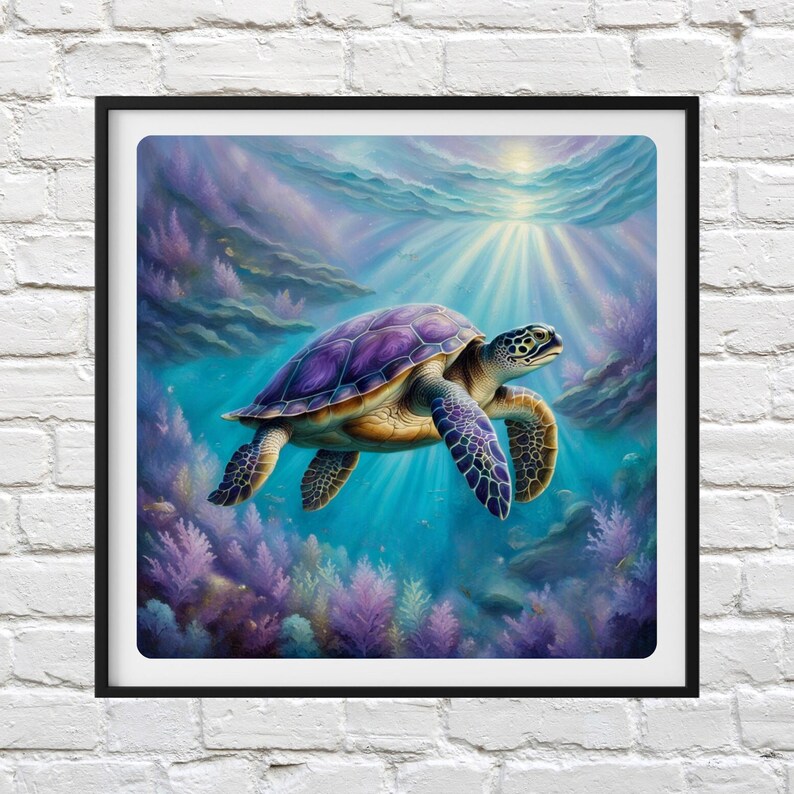 Pastel Turtle, Coastal Sea Turtle Cross Stitch Chart, Marine Life ...