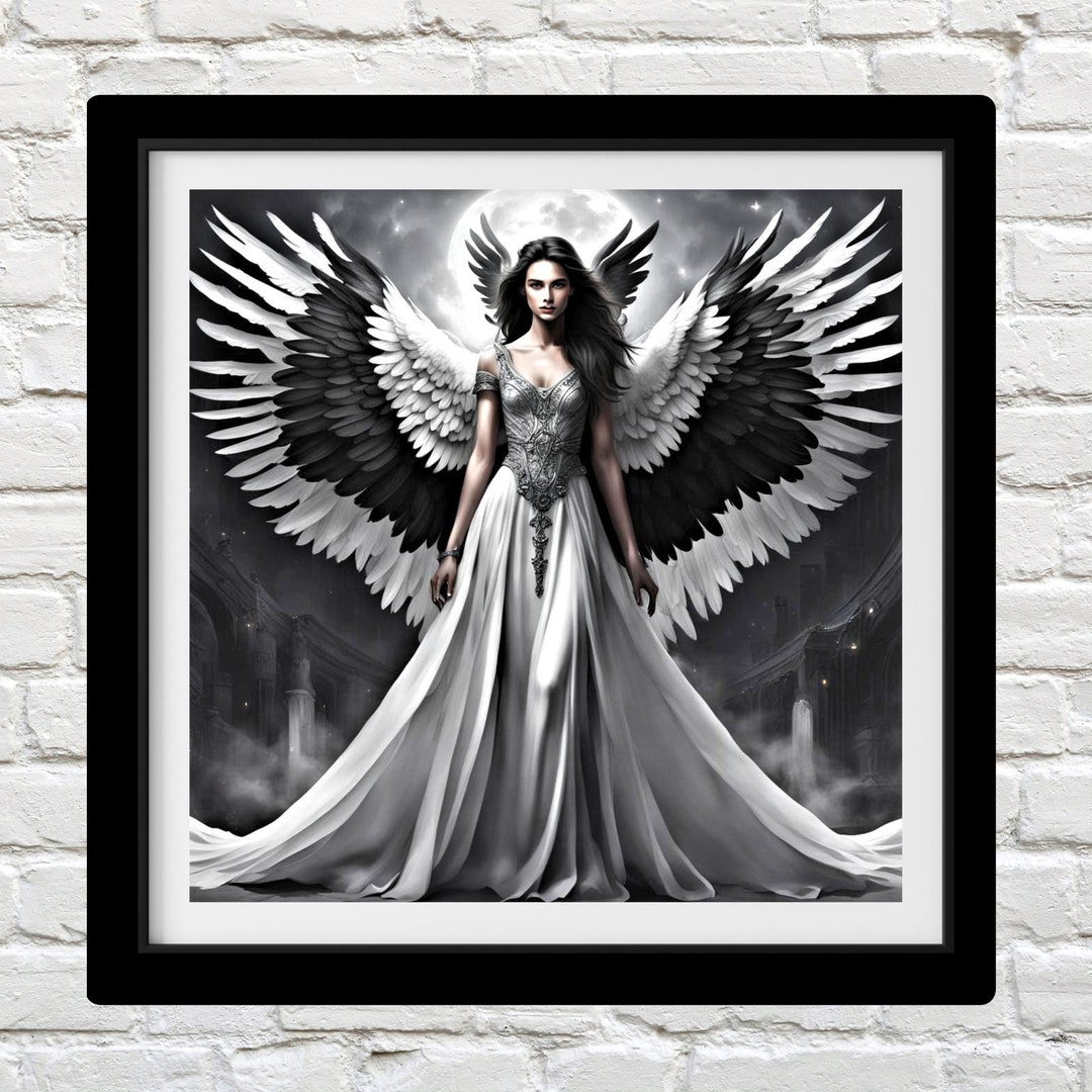 Moon Angel, Moon Angel Cross Stitch Chart, Celestial Embroidery Pattern ...