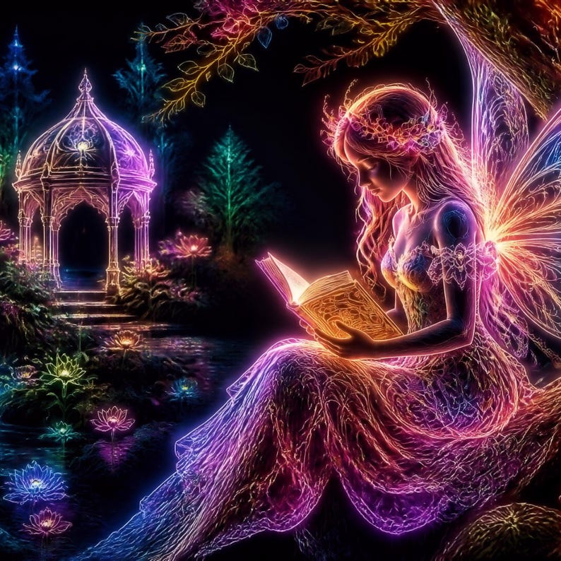 Luminescent Papers, Digital Download, Seamless Fantasy Backgrounds ...