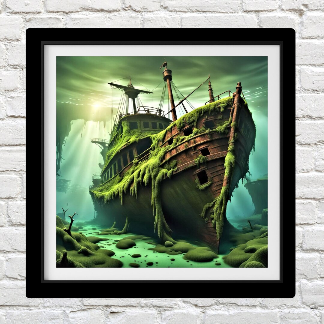 Sunken Ship 21, Shipwreck Cross Stitch Chart Printable, Nautical ...