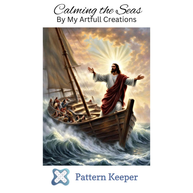 Calming the Seas, Jesus Calming the Seas Cross Stitch Chart, Religious ...