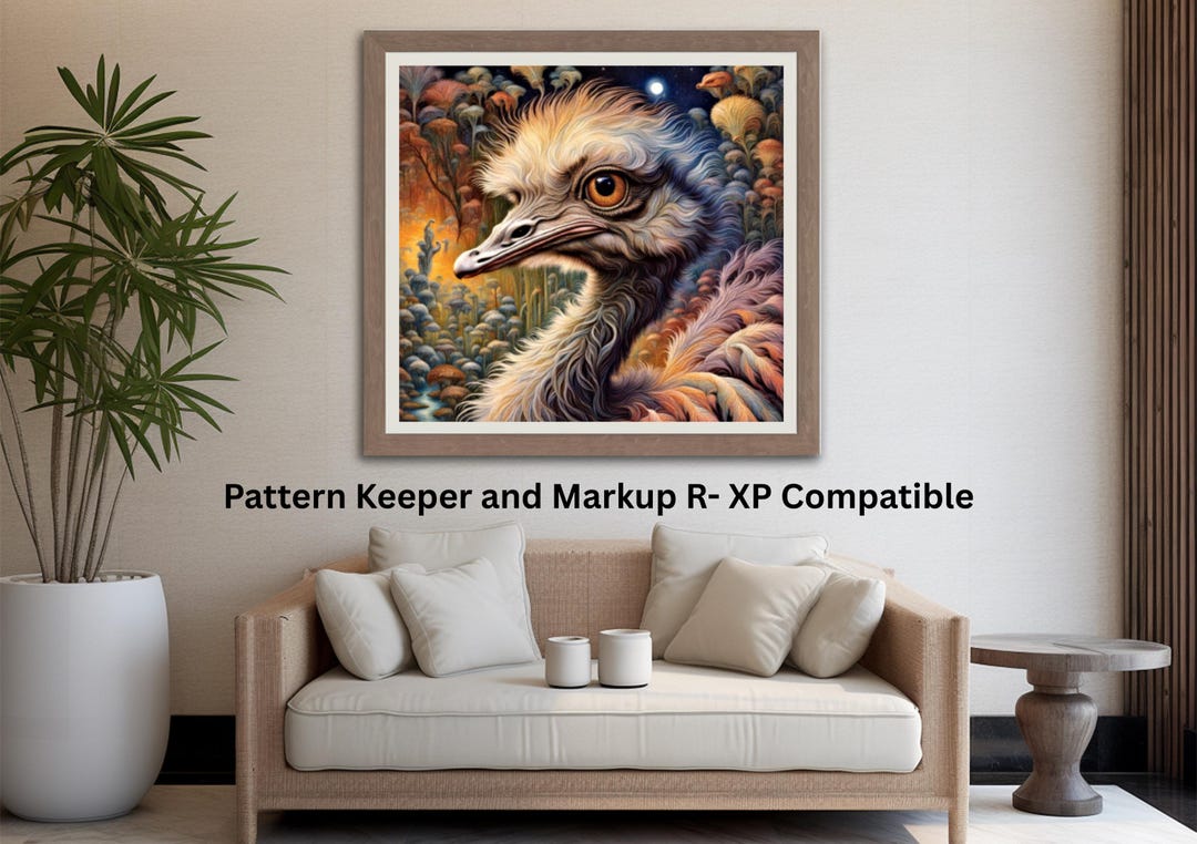 Abstract Ostrich Cross Stitch Chart: Home Decor DIY (PDF Pattern) - Etsy