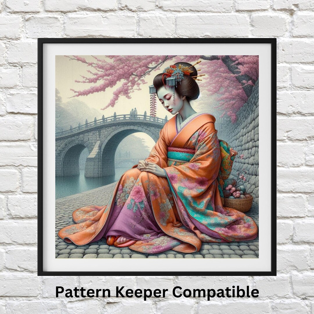Oriental 3, Oriental Lady Cross Stitch Chart, DIY Cross Stitch ...