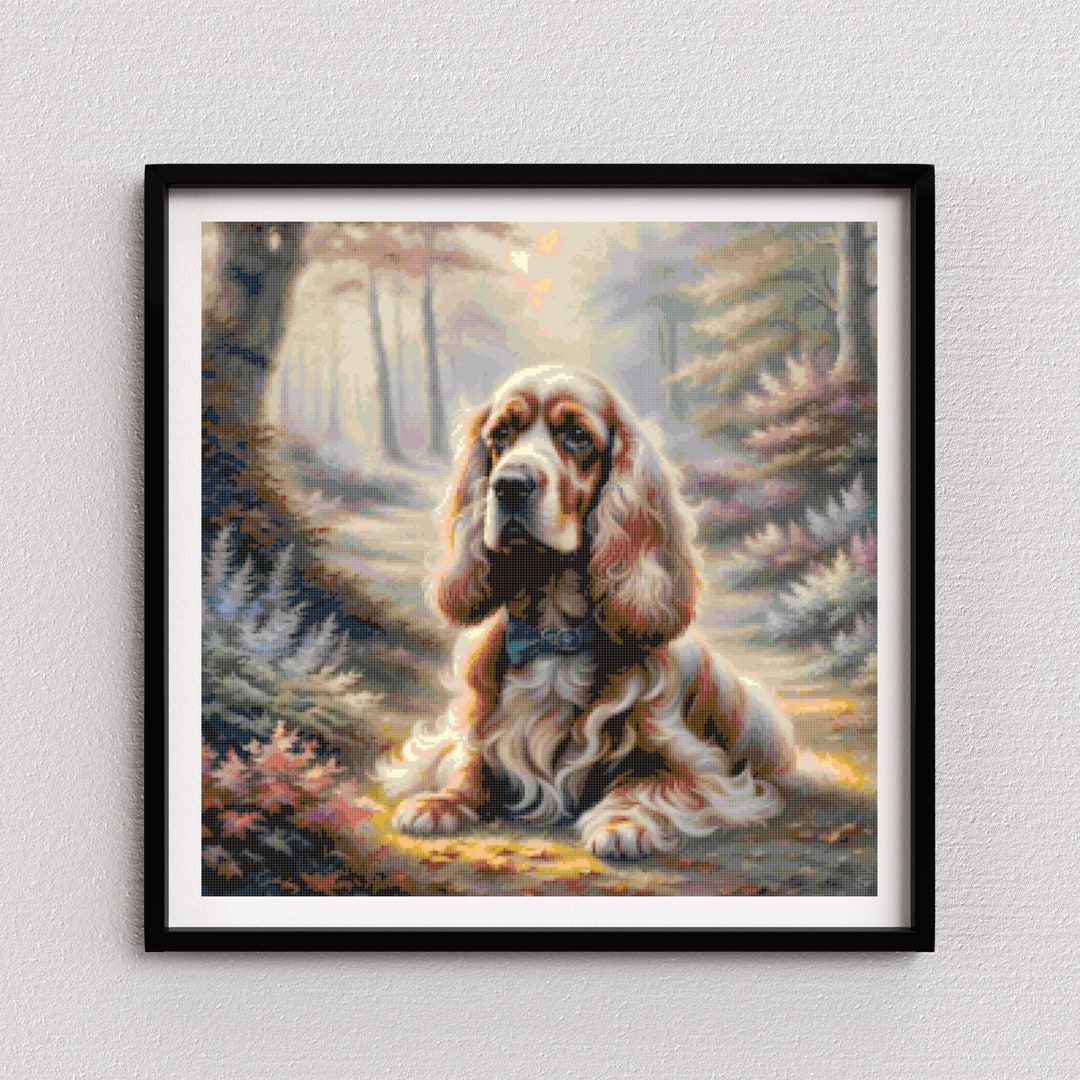 Cocker Spaniel, Counted Cross Stitch Patterns, Full Coverage, Printable ...