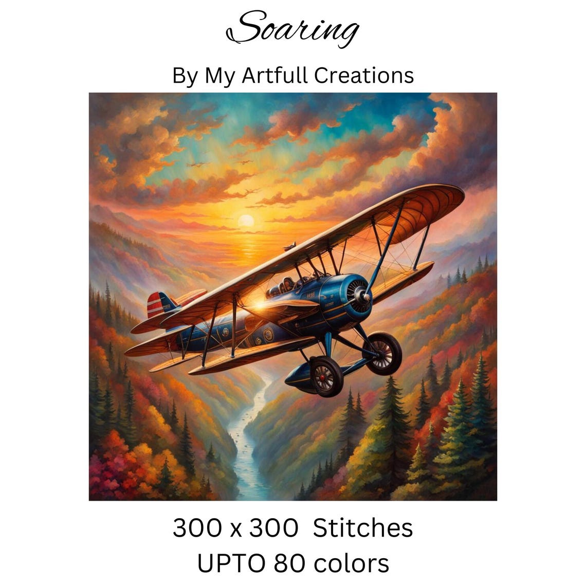 Soaring, Flying Plane Cross Stitch Chart, Airplane Pattern, DIY ...
