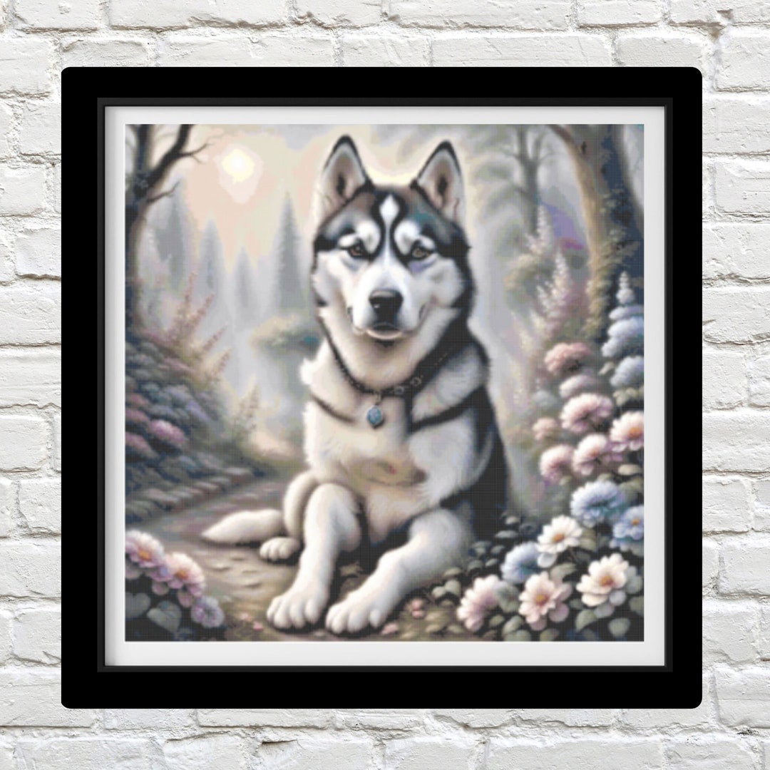 Siberian Husky, Counted Cross Stitch Patterns Printable Chart PDF ...