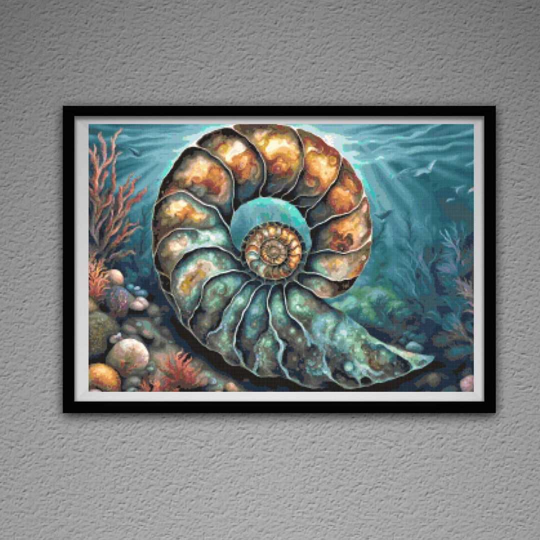 Ammonite 2, Counted Cross Stitch Patterns Printable Chart PDF Format ...