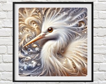 Abstract Bird, Crane Cross Stitch Pattern, Abstract Bird Chart, DIY ...