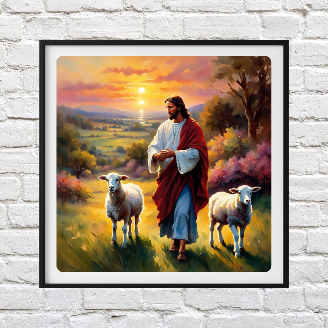 Jesus and His Sheep Cross Stitch Pattern: Christian Needlepoint (PDF ...