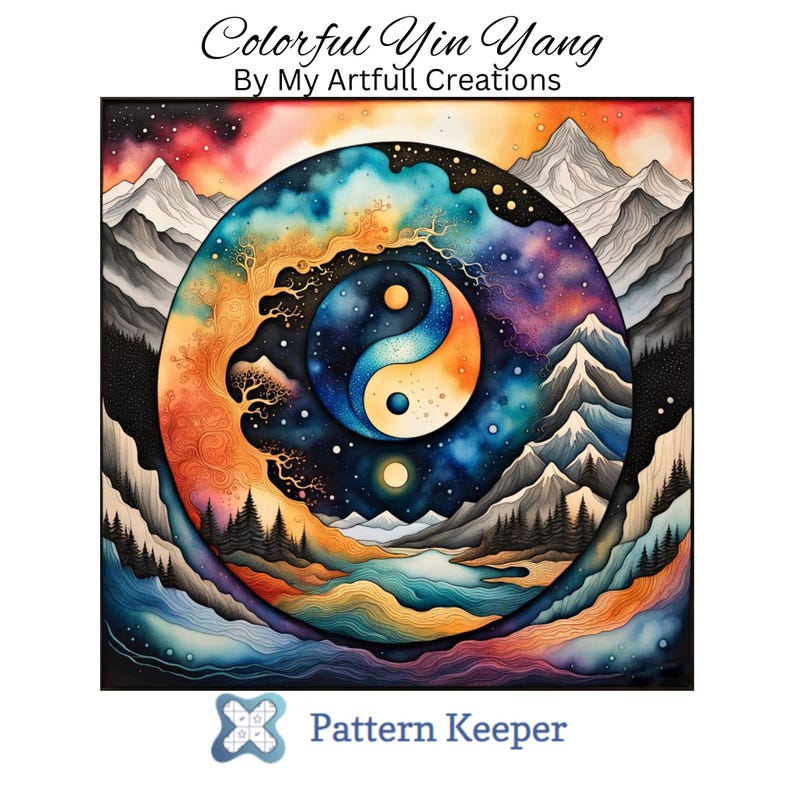 Colorful Yin Yang Cross Stitch Pattern: Zen Needlework (PDF Pattern) - Etsy