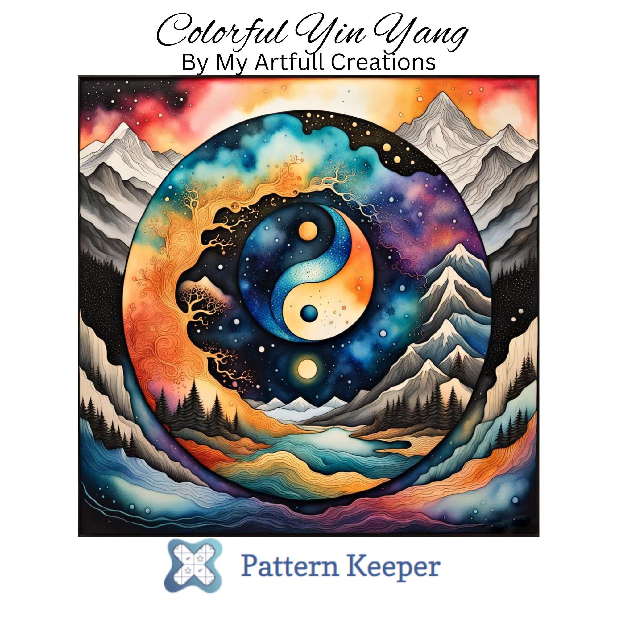 Colorful Yin Yang Cross Stitch Pattern: Zen Needlework (PDF Pattern) - Etsy