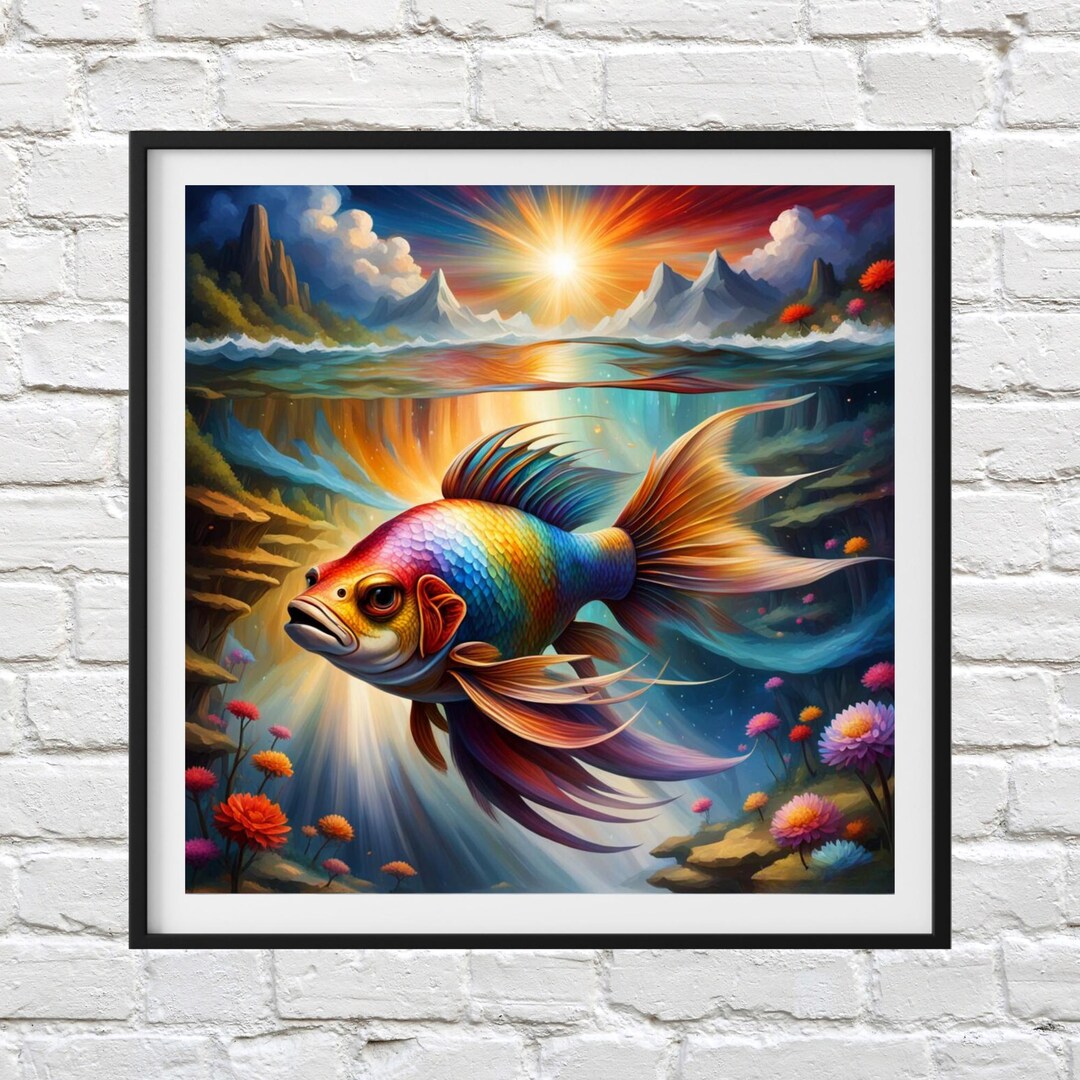 Rainbow Fish, Whimsical Rainbow Fish Cross Stitch Chart, Ocean Animal ...