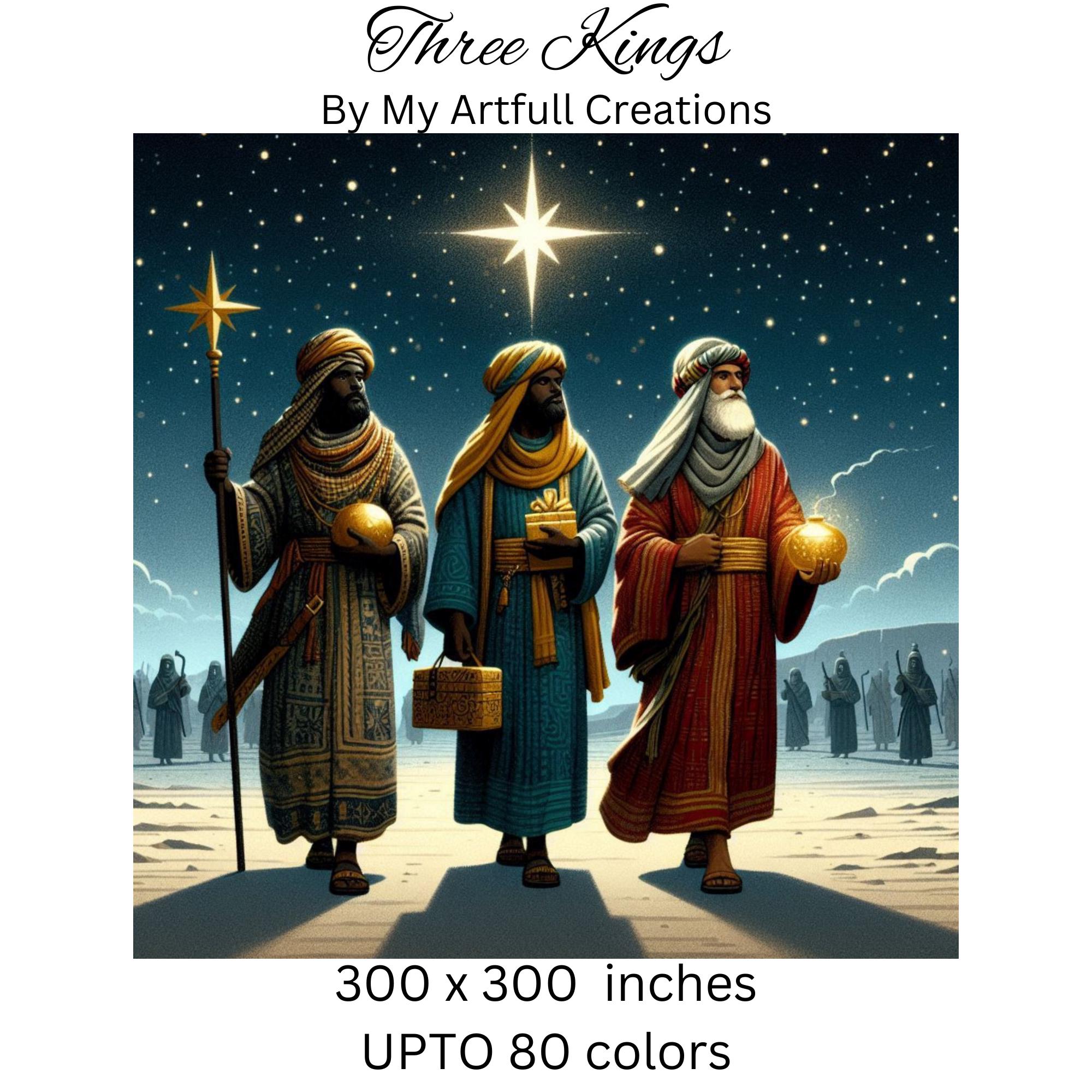 Three Wise Men Cross Stitch Pattern: Nativity Scene Embroidery (PDF ...