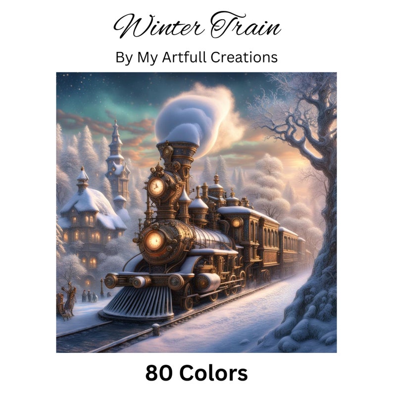 Winter Train, Vintage Train Cross Stitch Pattern, Steampunk Locomotive ...