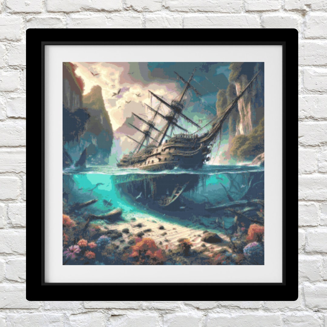 Sunken 11, Counted Cross Stitch Patterns, Full Coverage, Printable ...