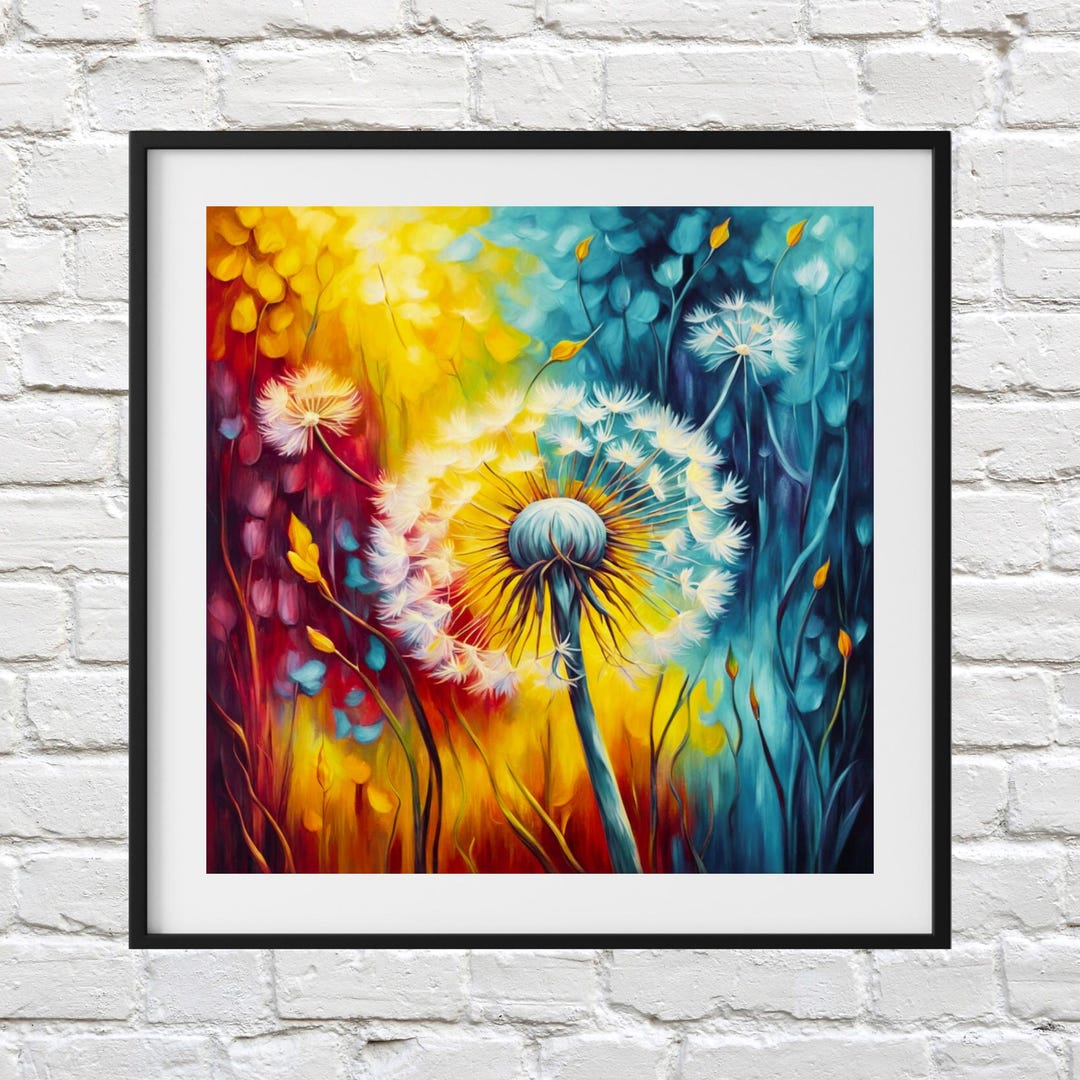 Vibrant Dandelions, Cross Stitch Chart Dandelions, Embroidery Pattern ...
