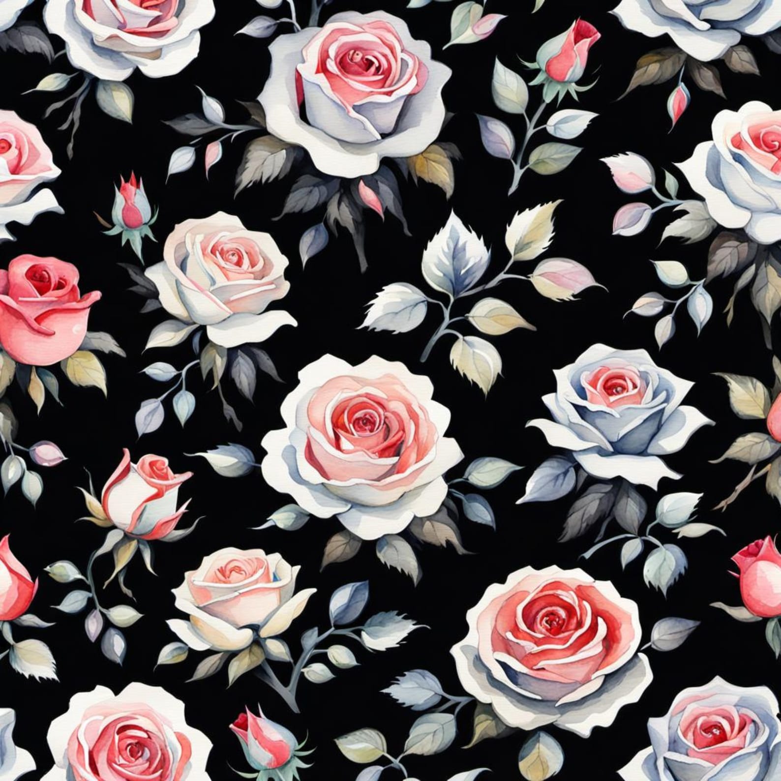 Roses Digital Papers, Vintage Rose Design Paper Pack, Botanical Digital ...