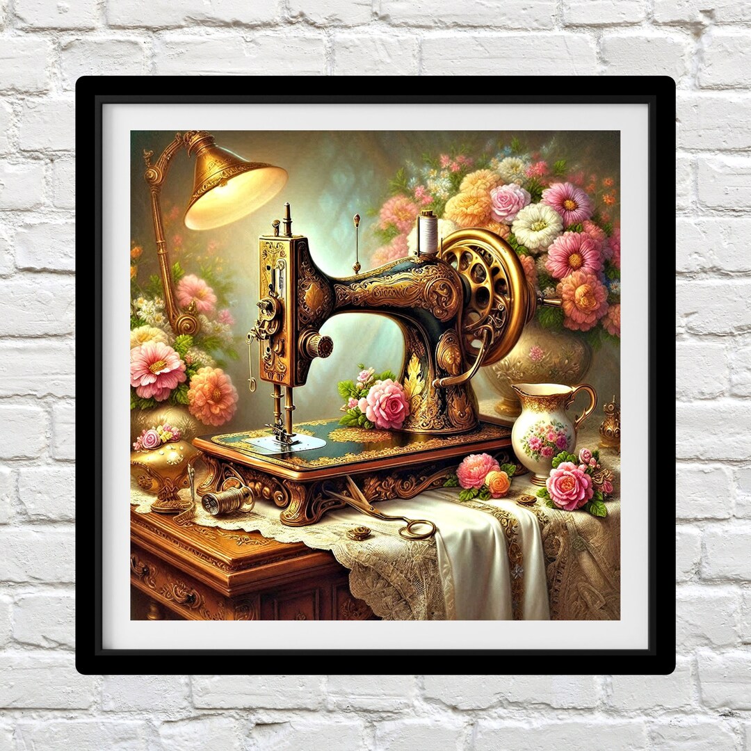Victorian Sewing Machine 2, Antique Style Sewing Machine Cross Stitch ...