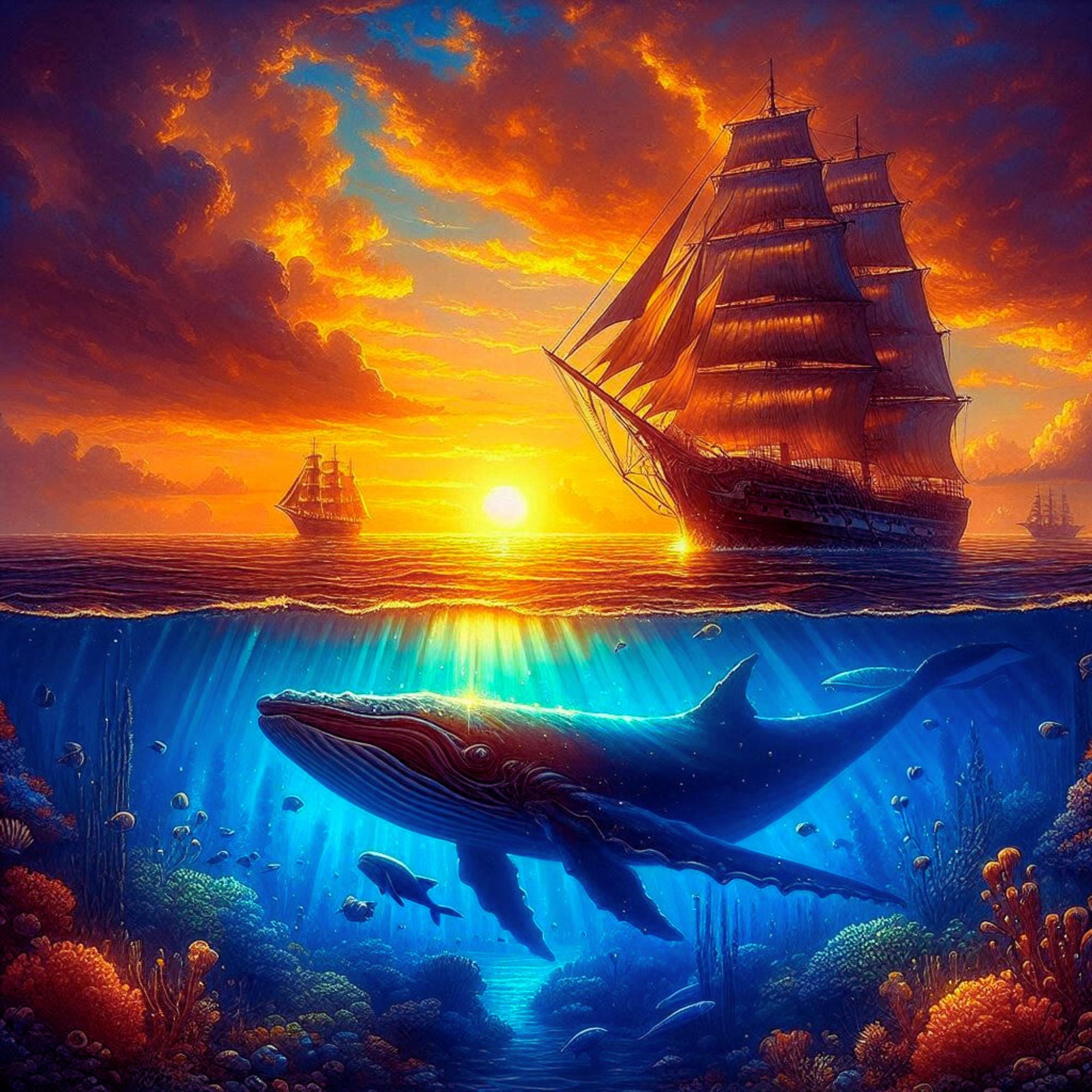 Ocean Deep 2, Deep Blue Sea Cross Stitch Chart, Marine Embroidery ...
