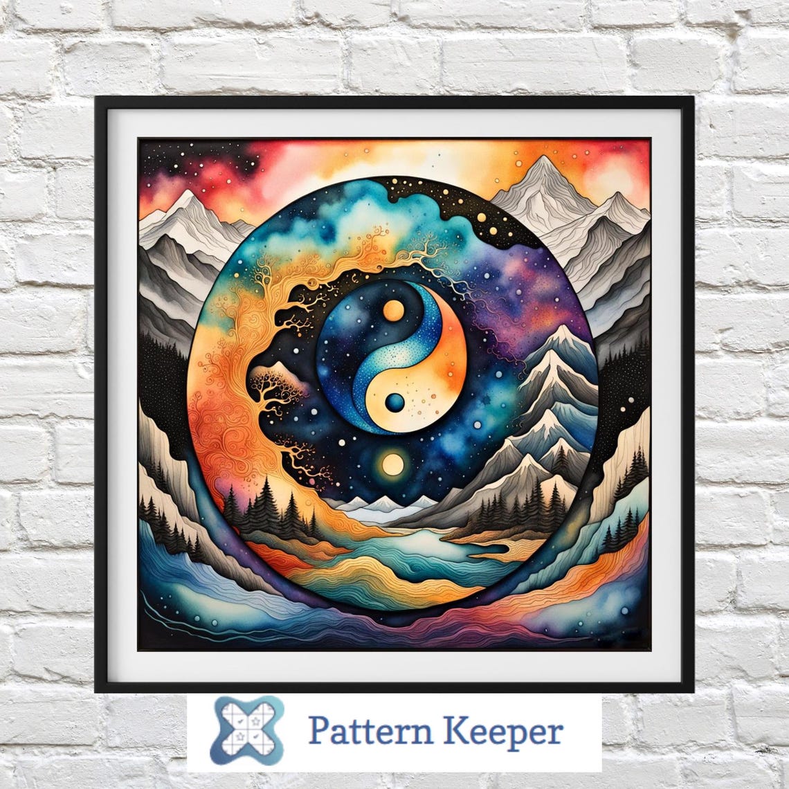 Colorful Yin Yang Cross Stitch Pattern: Zen Needlework (PDF Pattern) - Etsy