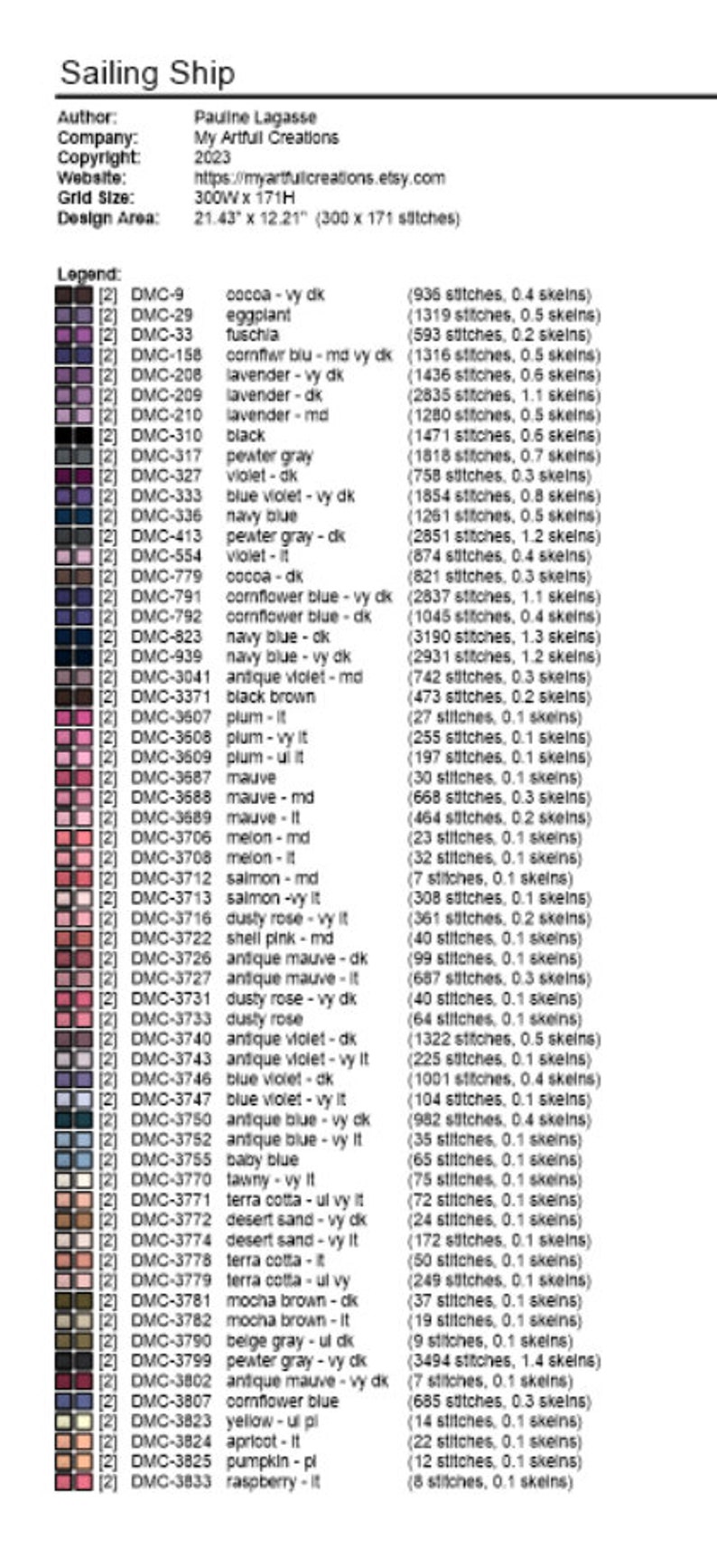 Sailing Ship, Ocean Ship Cross Stitch Chart, Seafaring Cross Stitch ...