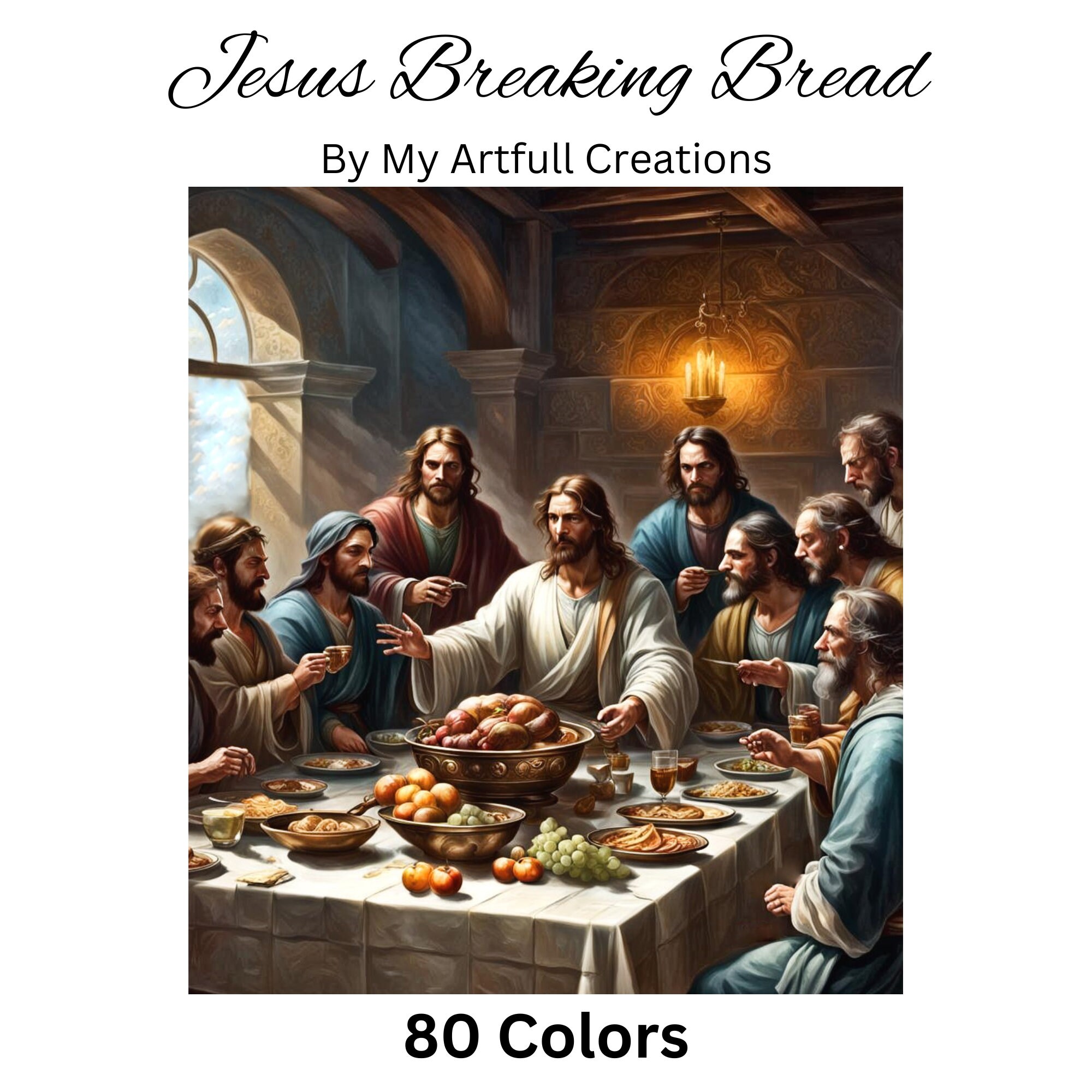 Jesus Breaking Bread, Jesus Breaking Bread Cross Stitch Chart ...