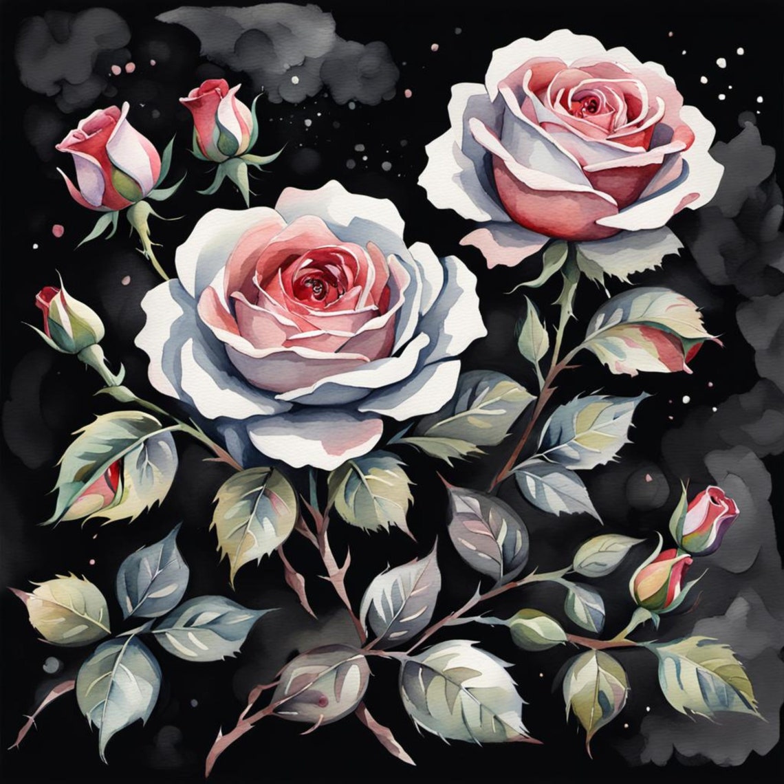 Roses Digital Papers, Vintage Rose Design Paper Pack, Botanical Digital ...