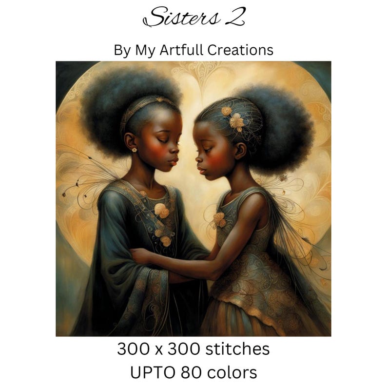 Sisters 2, Sisters Cross Stitch Pattern Chart, Needlework Design ...