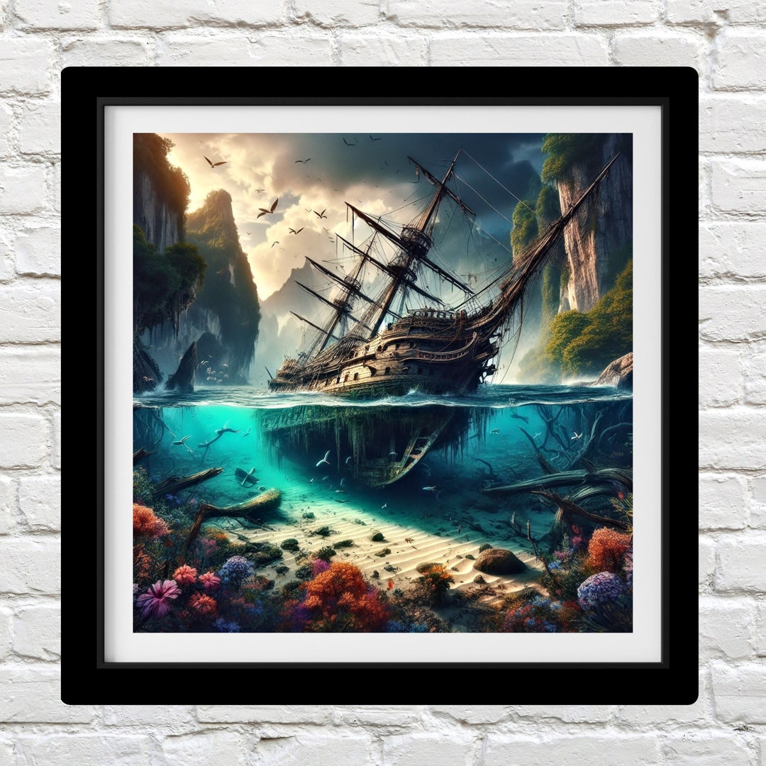 Sunken 11, Sunken Ship Cross Stitch Chart, Nautical Embroidery Pattern ...