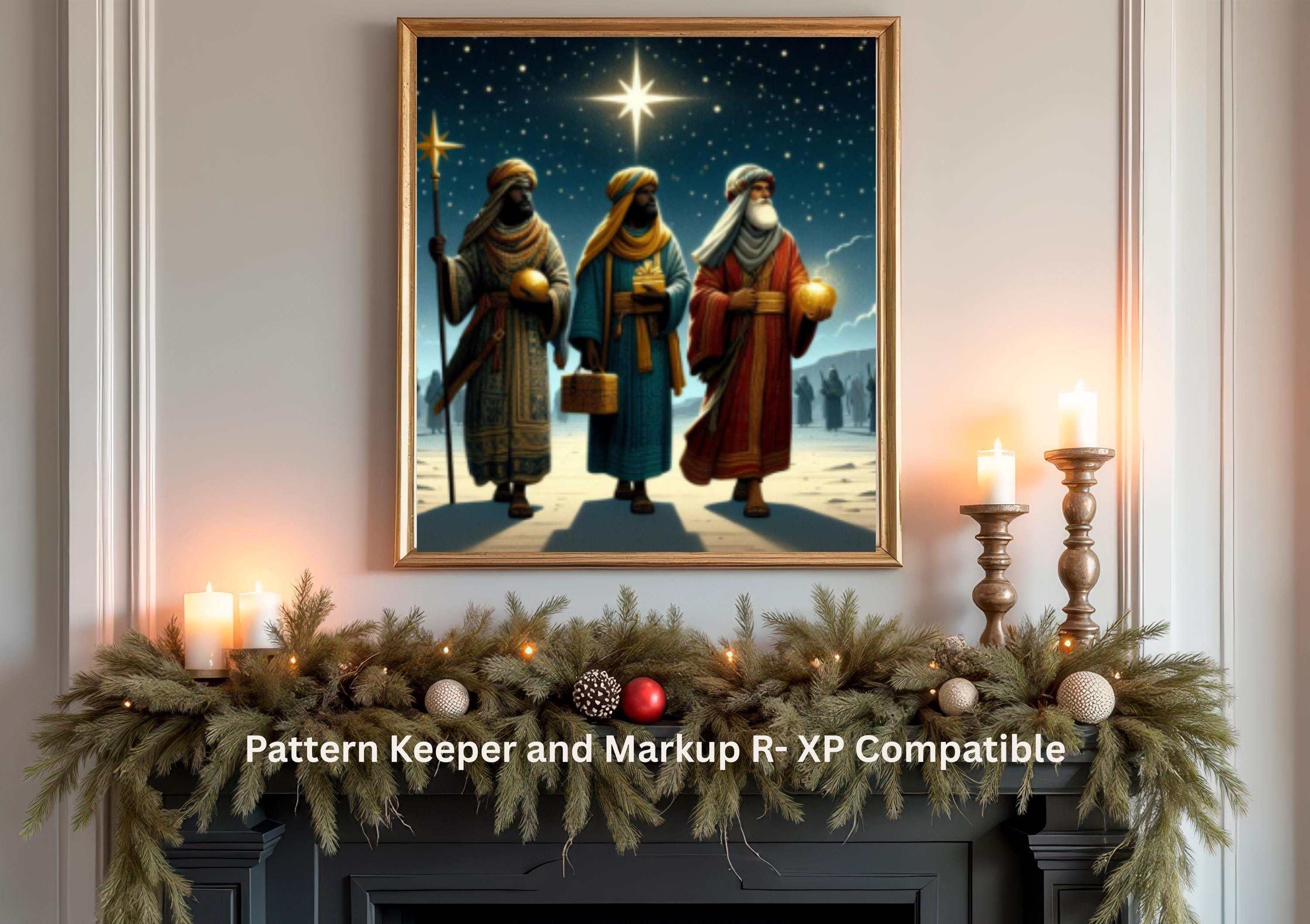 Three Wise Men Cross Stitch Pattern: Nativity Scene Embroidery (PDF ...