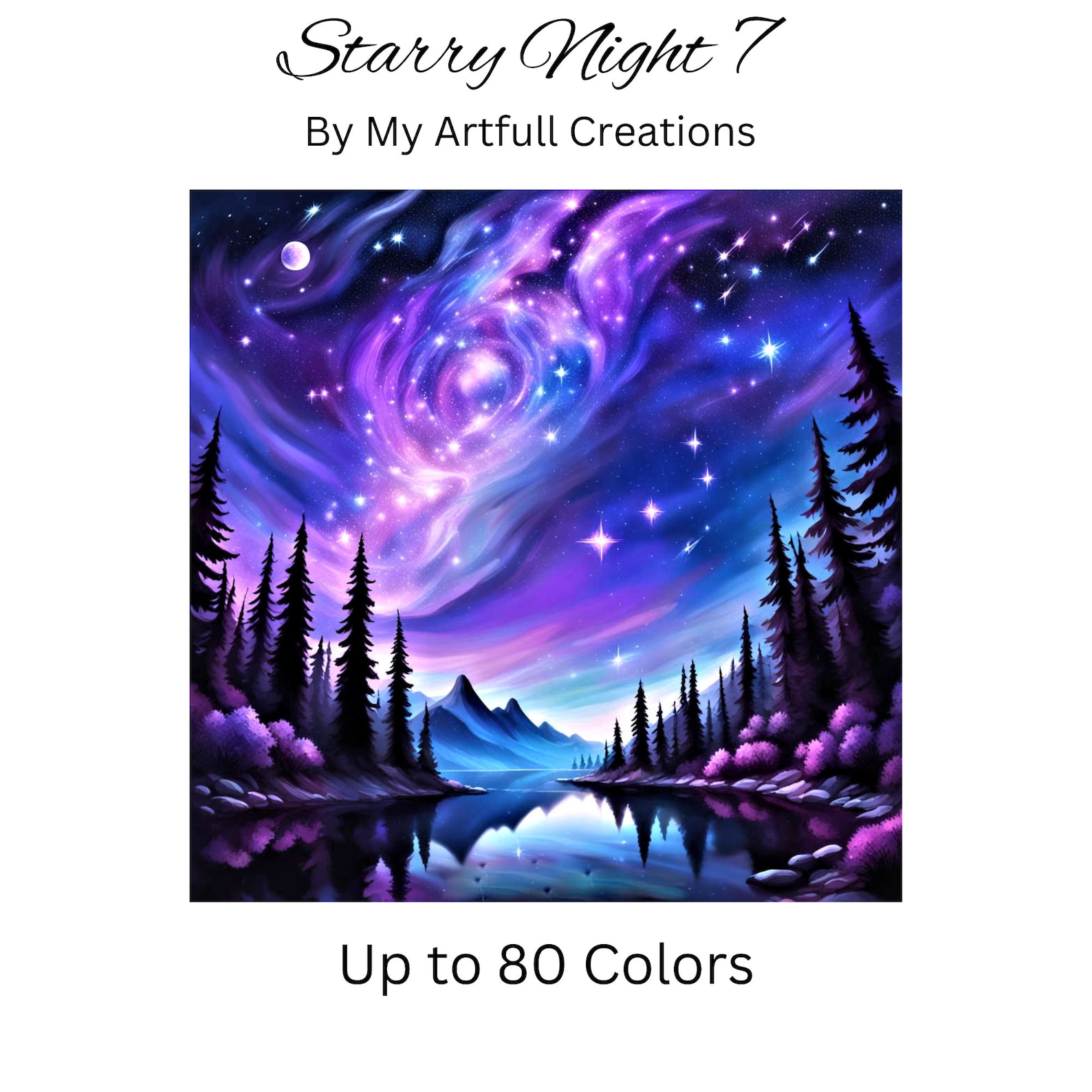 Starry Night 7, Cross Stitch Chart Starry Night, Printable DIY Pattern ...