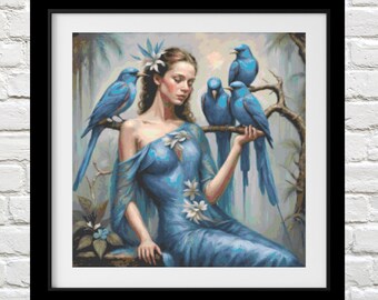 Victorian Lady 2 Counted Cross Stitch Patterns Printable Chart PDF ...