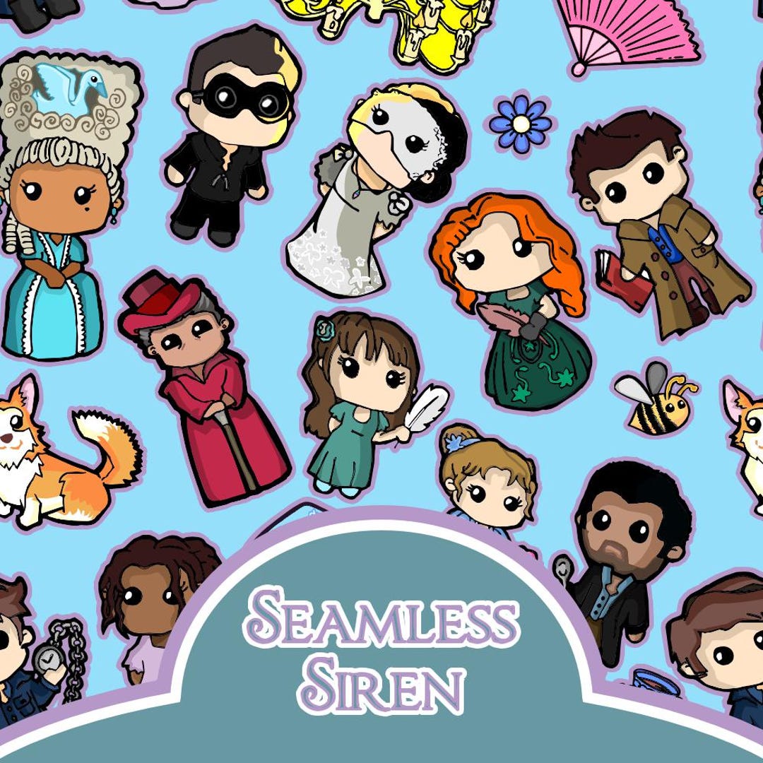 Bridgerton Seamless Pattern (seasons 1 - 4 Including Benedict & Sophie ...