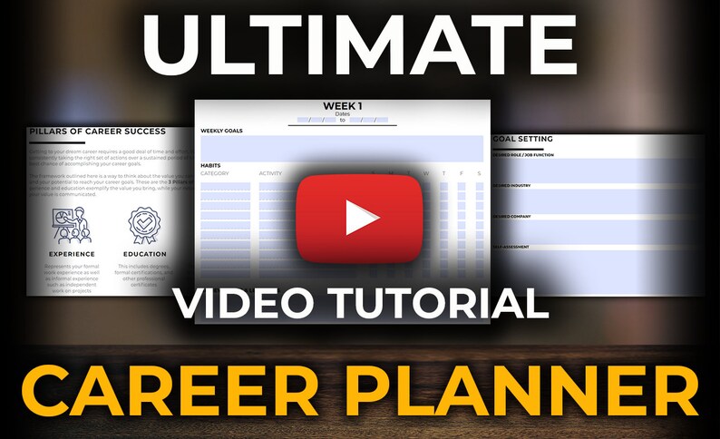 Ultimate Career Planner 13 Week Digital Planner How-to Video Career ...