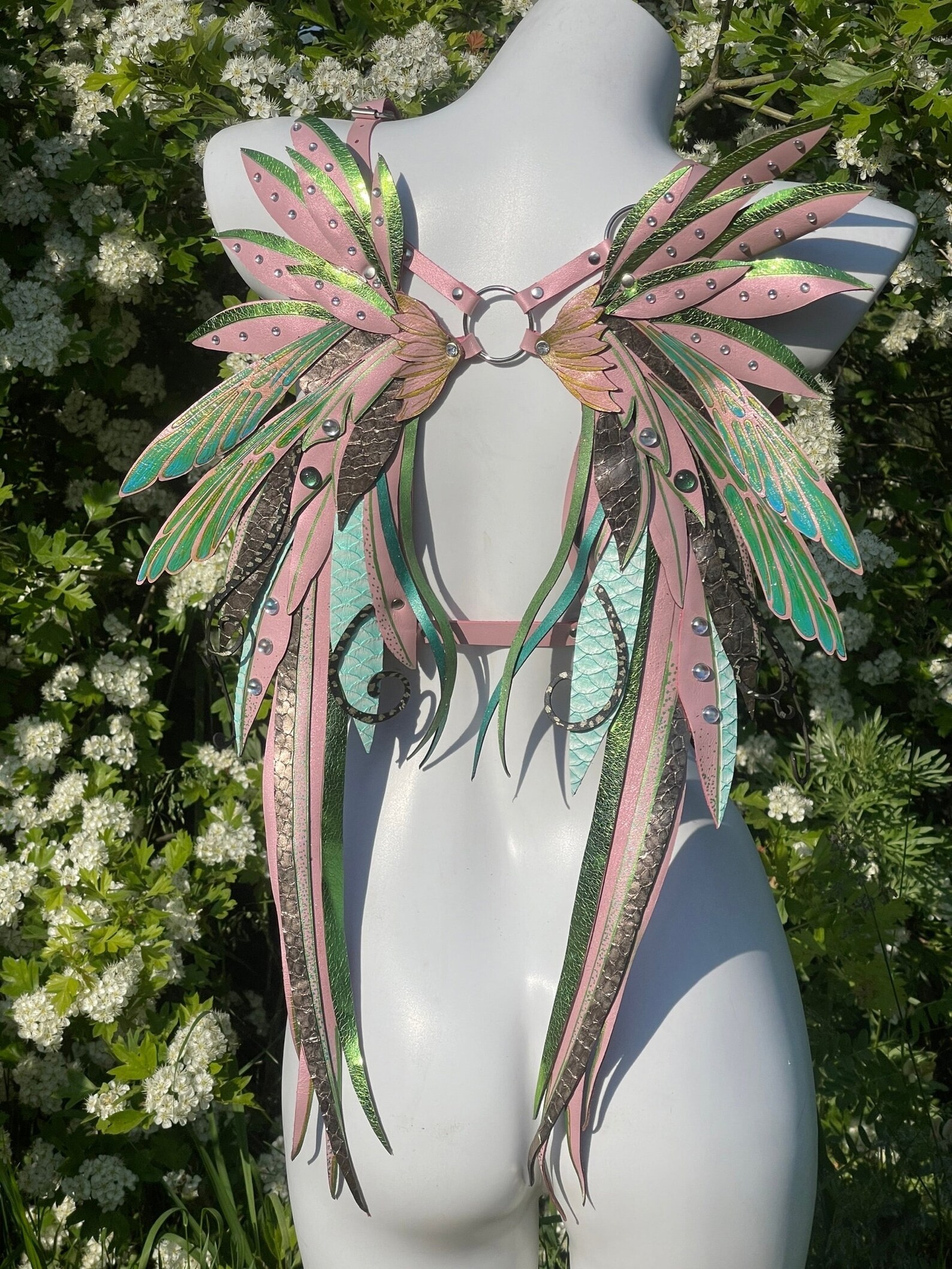 Fairy Wings Harness, Harness With Wings, REAL Leather Harness, Harness ...