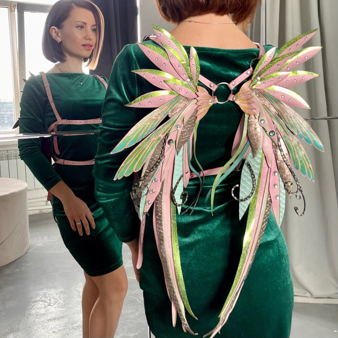 Fairy Wings Harness, Harness With Wings, REAL Leather Harness, Harness ...