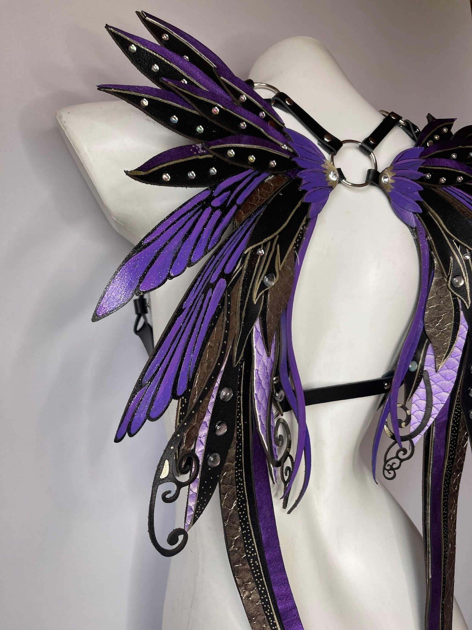 Fairy Wings Harness, Harness With Wings, REAL Leather Harness, Harness ...