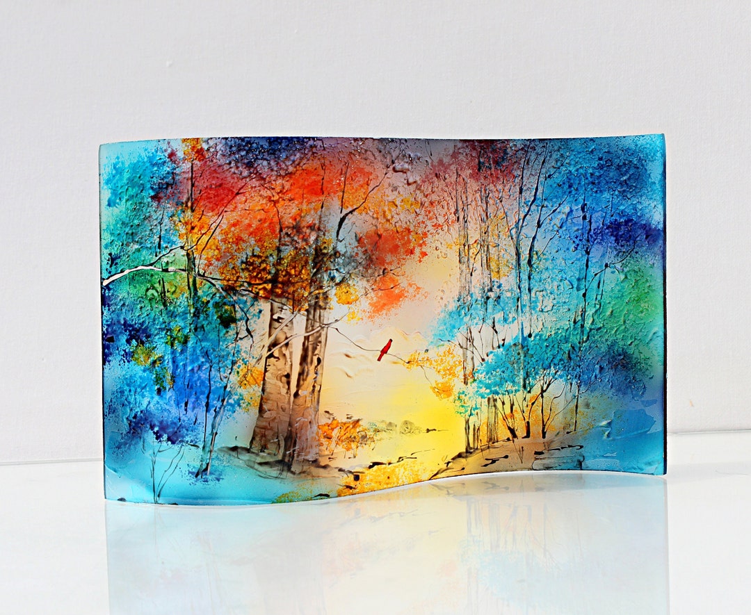 Glass Screen Glass Wave Nature Glass Painting Nature Glass - Etsy