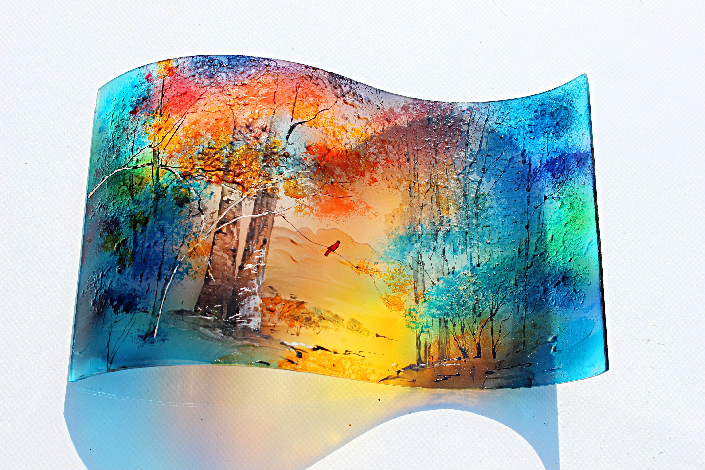 Glass Screen Glass Wave Nature Glass Painting Nature Glass - Etsy