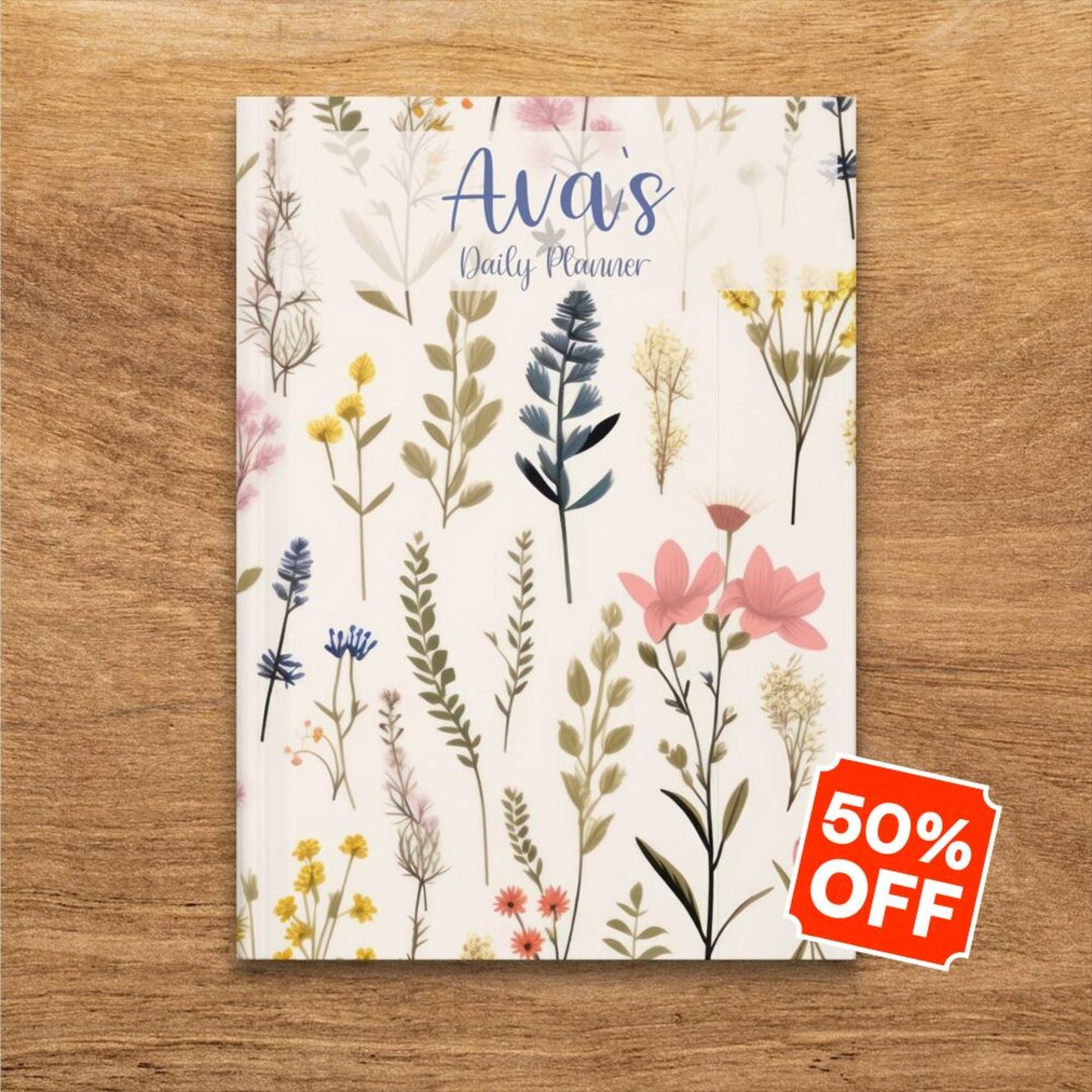 Floral Daily Planner, Wildflower Journal, Personal Diary, Flower ...