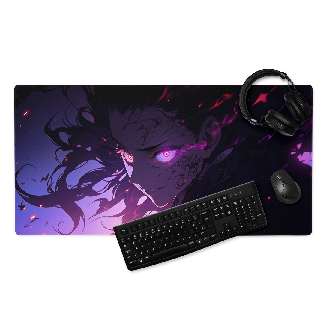 Cyber Punk Gaming Desk Mat Evil Anime Desk Mat Gaming - Etsy