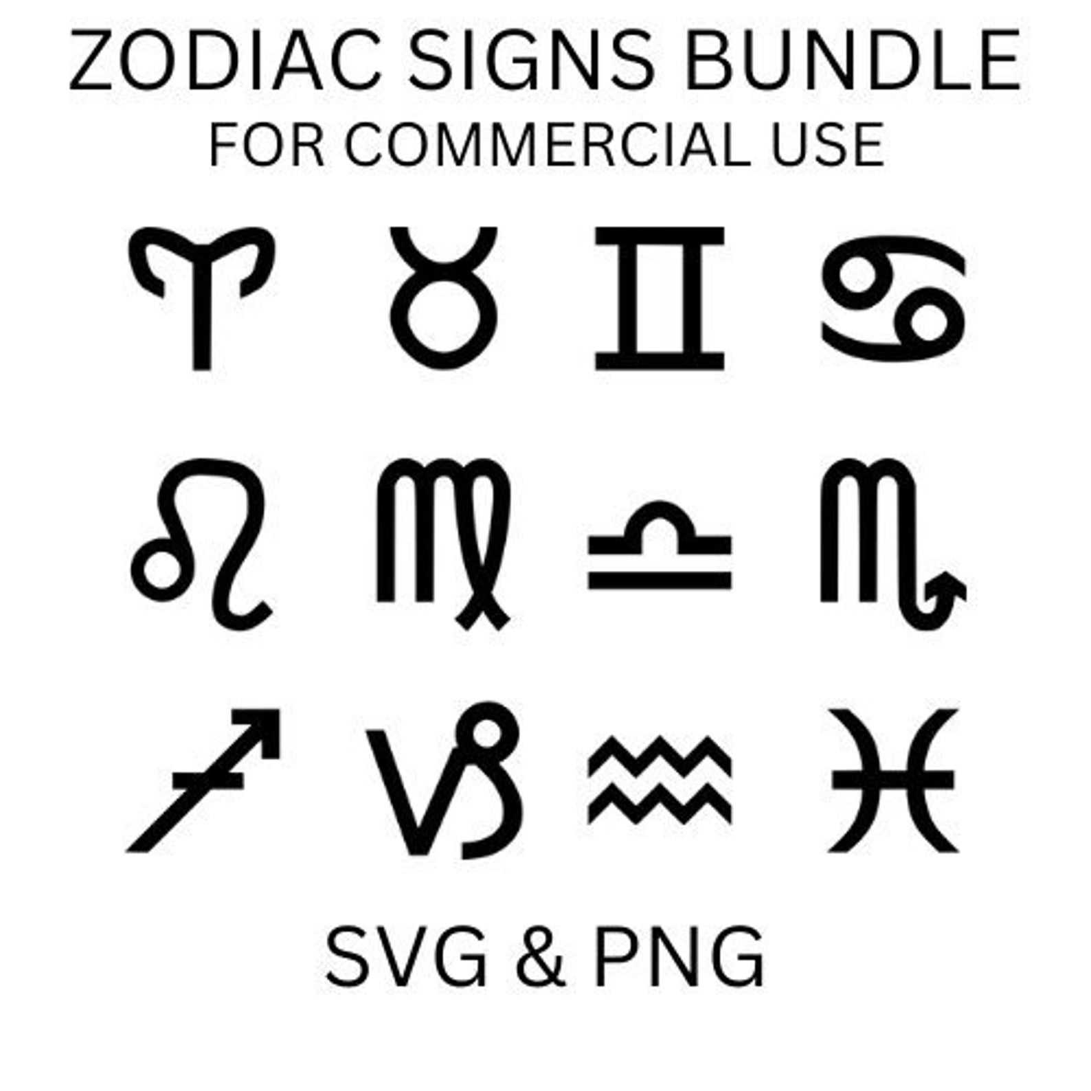 Zodiac Svg Bundle Horoscope Svg Astrology Signs Svg Zodiac Etsy