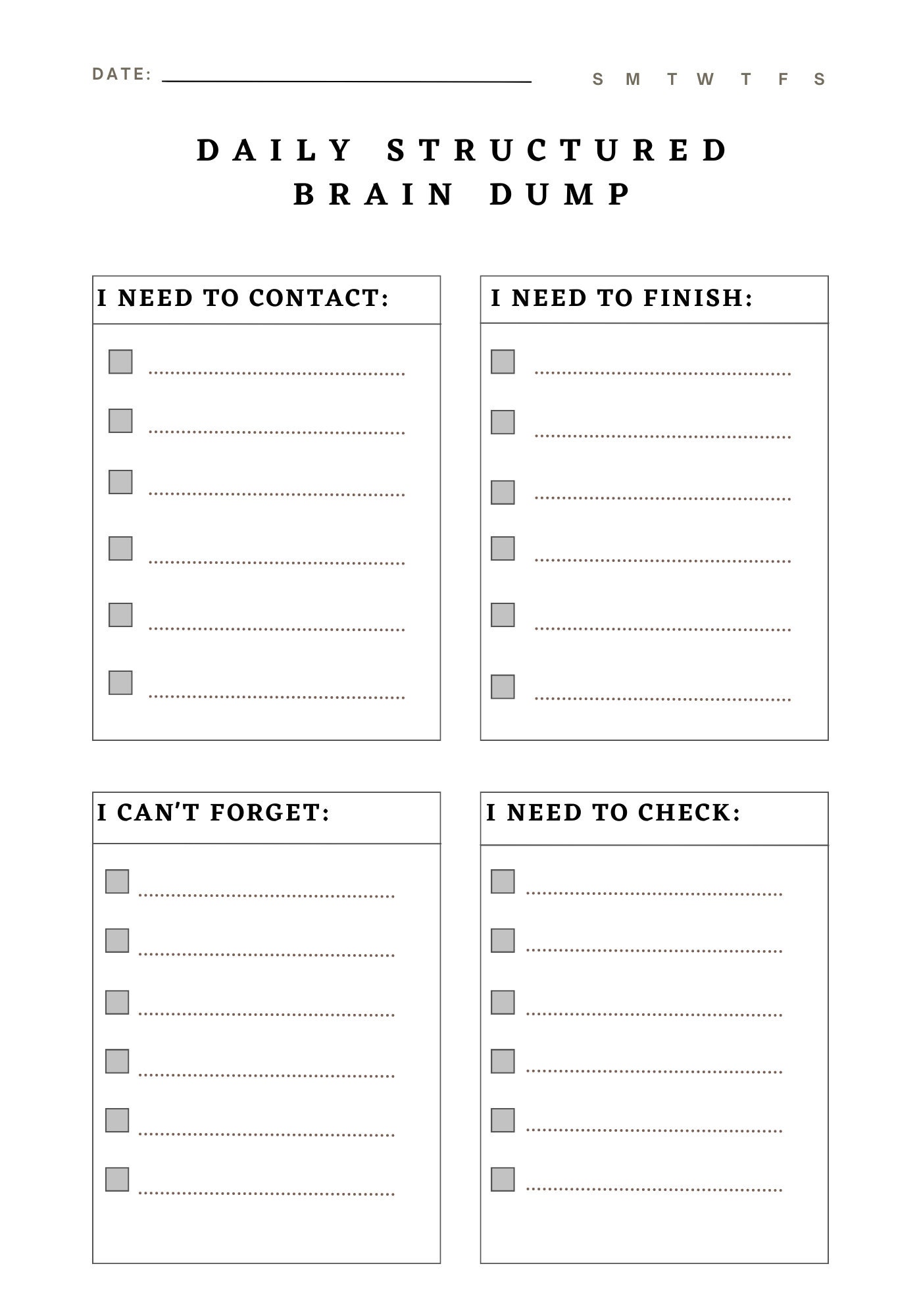 Islamic ADHD Brain Dump Journal PDF FILE - Etsy