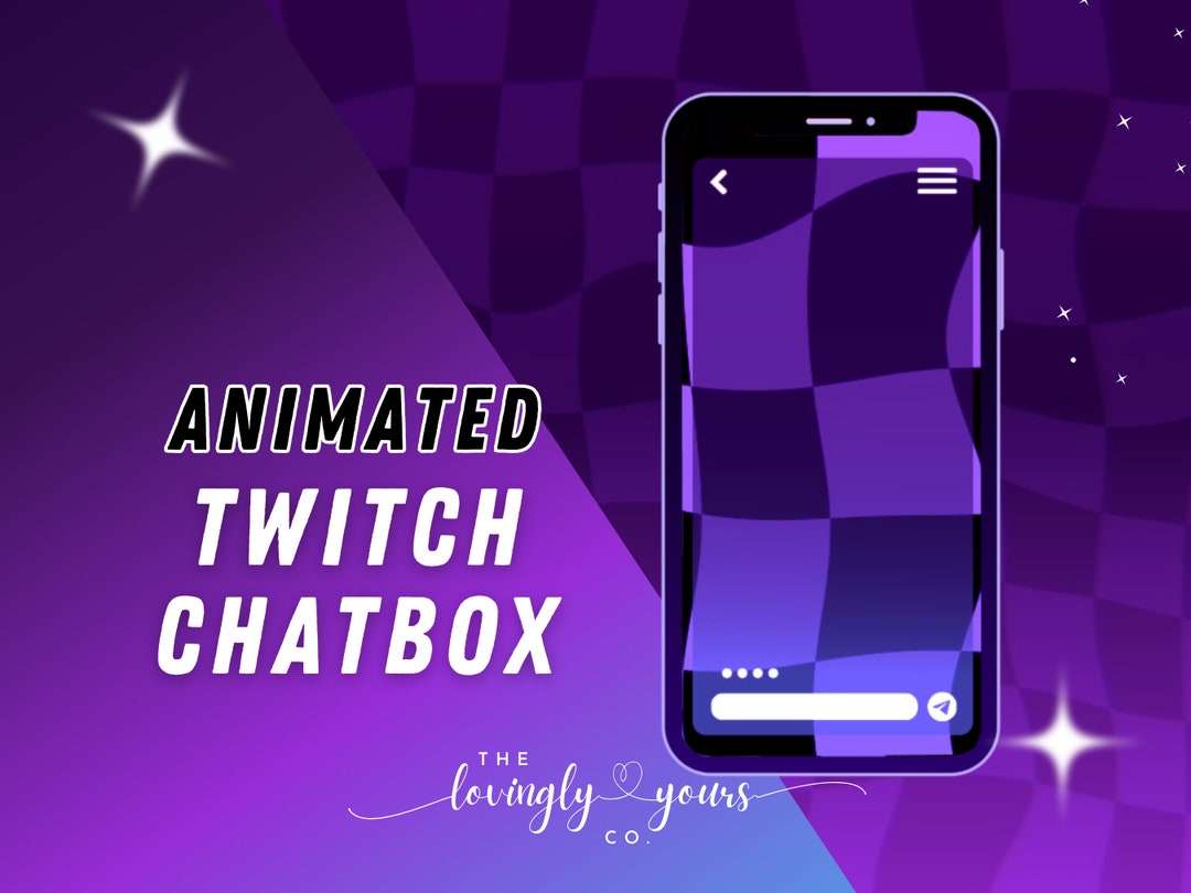 Purple Black Wavy Checkered Phone Chat Widget Twitch Overlay Vtuber ...
