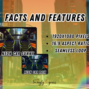 Neon Car Vtuber Animated Background Twitch Overlay Vtuber Background ...