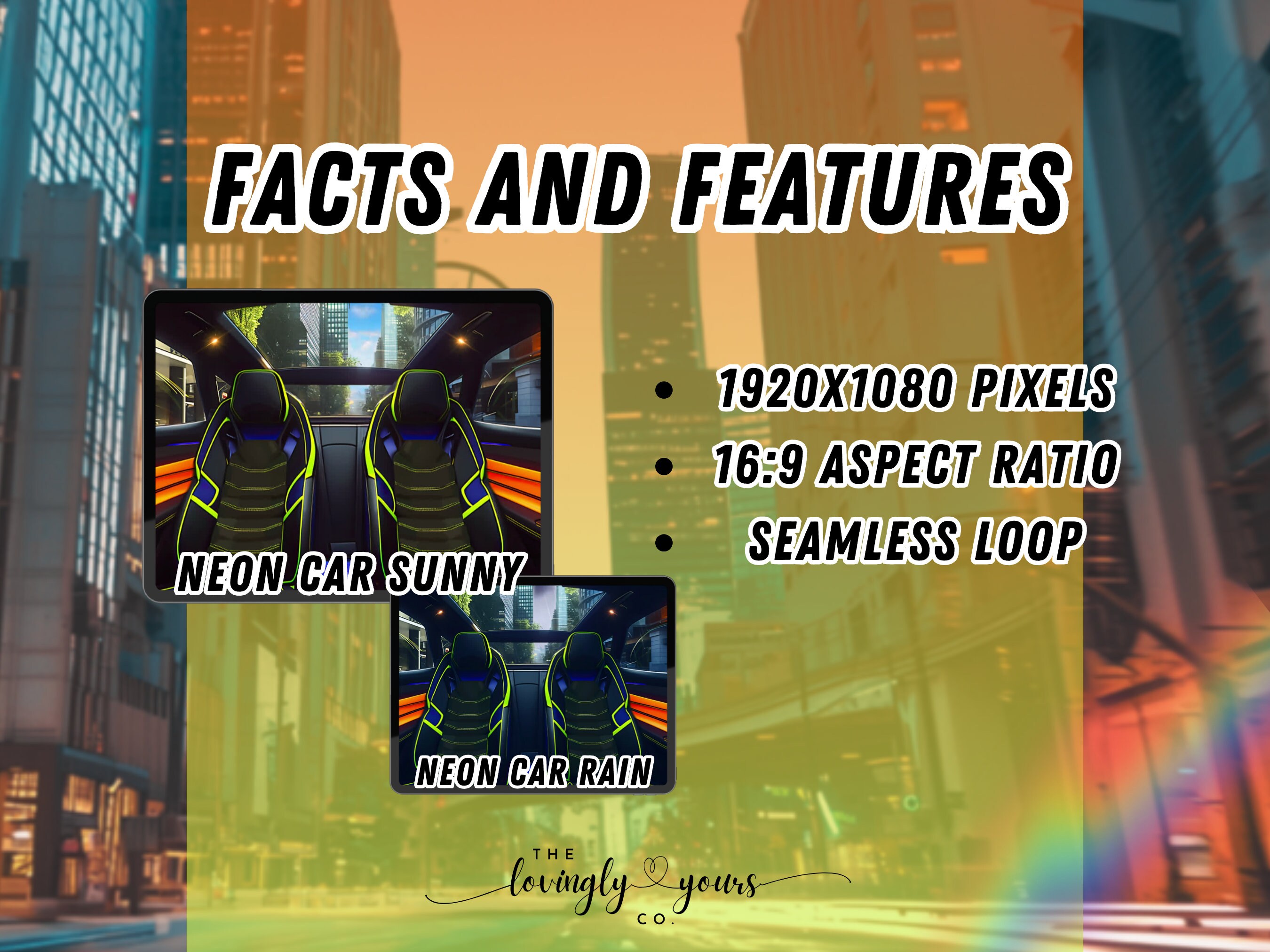 Neon Car Vtuber Animated Background Twitch Overlay Vtuber Background ...